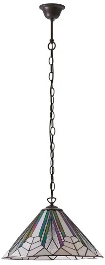 Endon 63937 - Lustr na řetězu Tiffany ASTORIA 1xE27/60W/230V pr. 40 cm