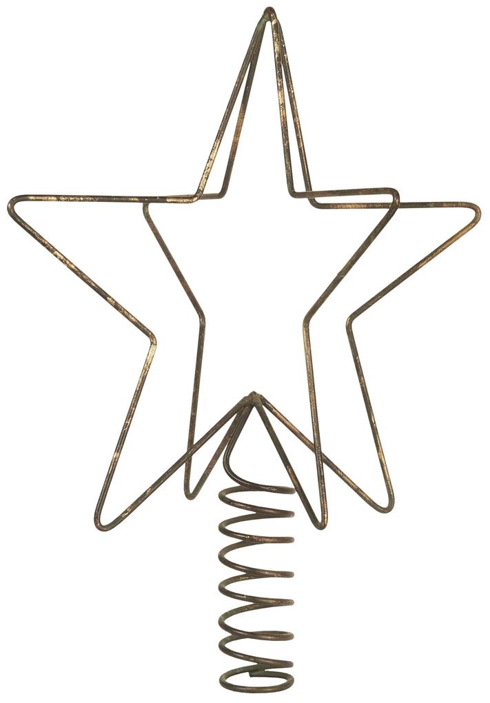 IB LAURSEN Vánoční hvězda na stromeček Star Antique Brass, zlatá barva, kov