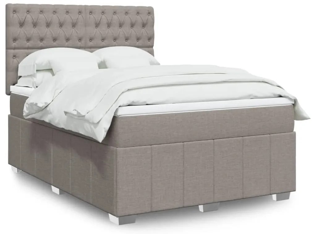 Box spring postel s matrací taupe 140x200 cm textil 3294002