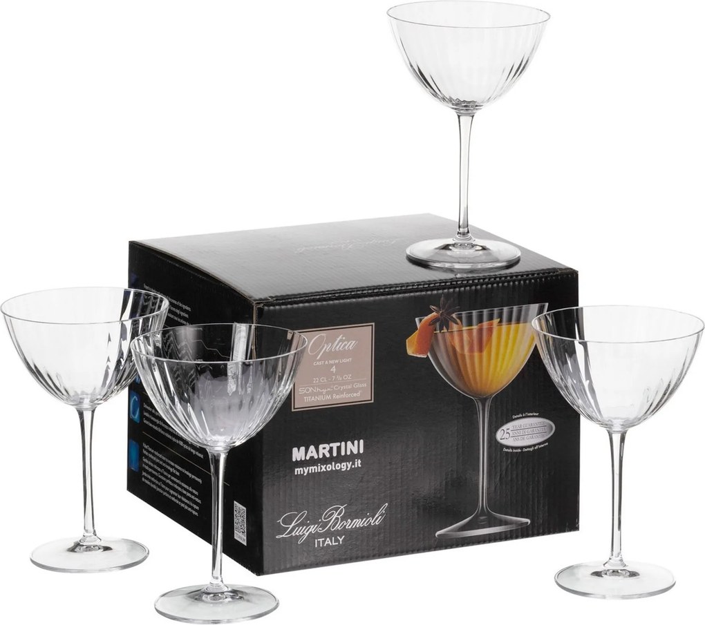 Sklenice na martini Ottico 4ks 220ml