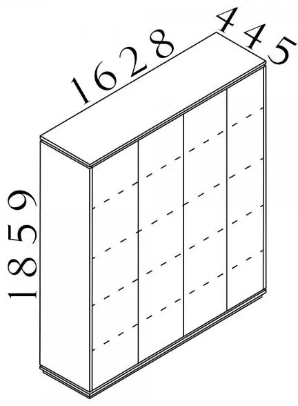 Vysoká skříň Creator 162,8 x 44,5 x 185,9 cm, bílá/antracit