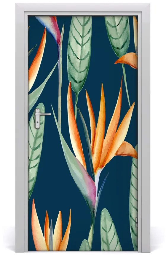 Samolepící fototapeta na dveře Strelitzia reginae 85x205 cm