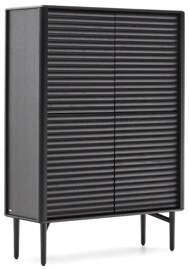 Černá skříňka v dekoru dubu 104,5x144x40 cm Lenon – Kave Home