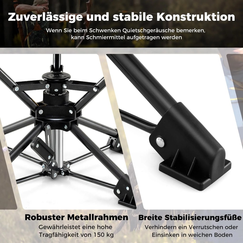 Costway Skládací stolička skládací 360° otočná kempingová stolička skládací