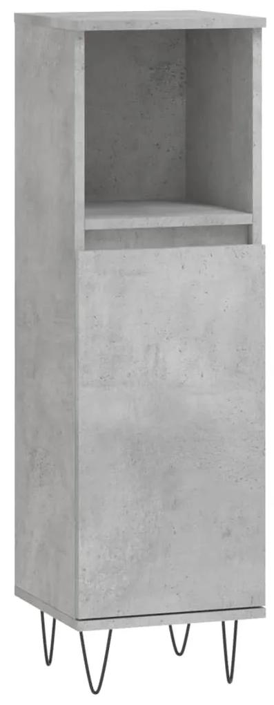 Koupelnová skříňka betonově šedá 30x30x100 cm kompozitní dřevo
