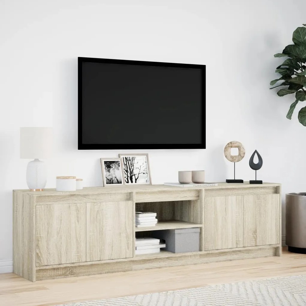 TV skříňka s LED dub sonoma 180 x 34 x 50 cm kompozitní dřevo 3307914