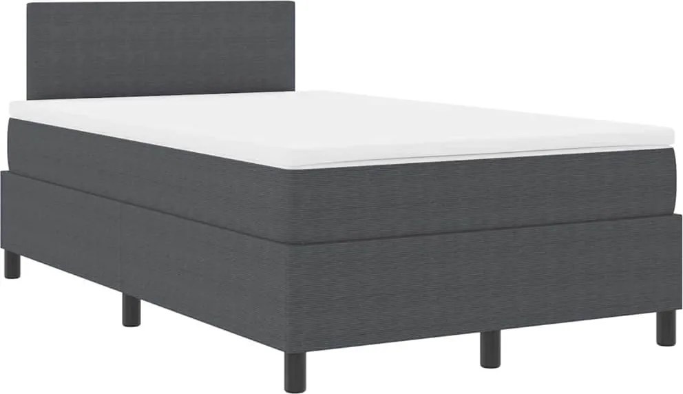 Postel s boxspringem s čelo Tmavě šedá a bílá 120 x 190 cm 3337504