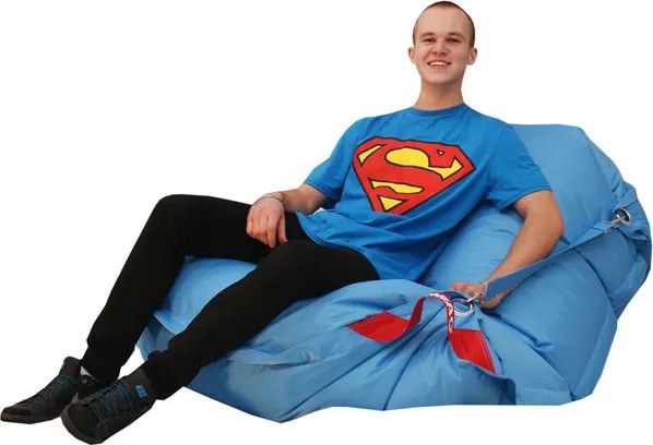 BeanBag Sedací pytel 189x140 comfort s popruhy cyan