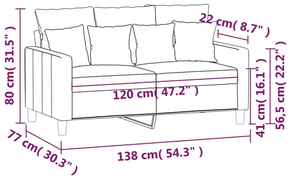 2místná pohovka hnědá 120 cm samet - Default Title