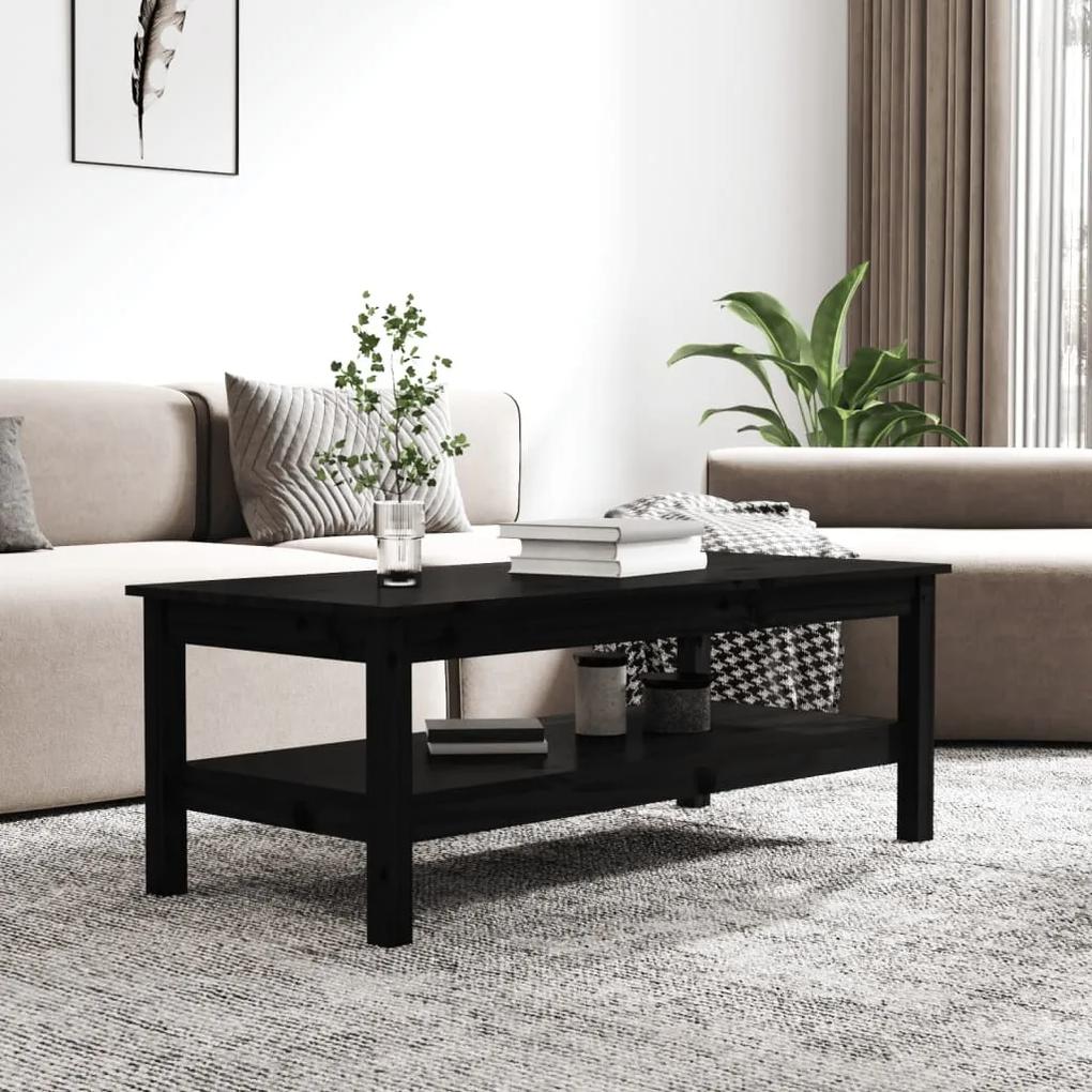vidaXL Konferenční stolek 110x50x40 cm masivní borové dřevo [814278] Barva: Černá