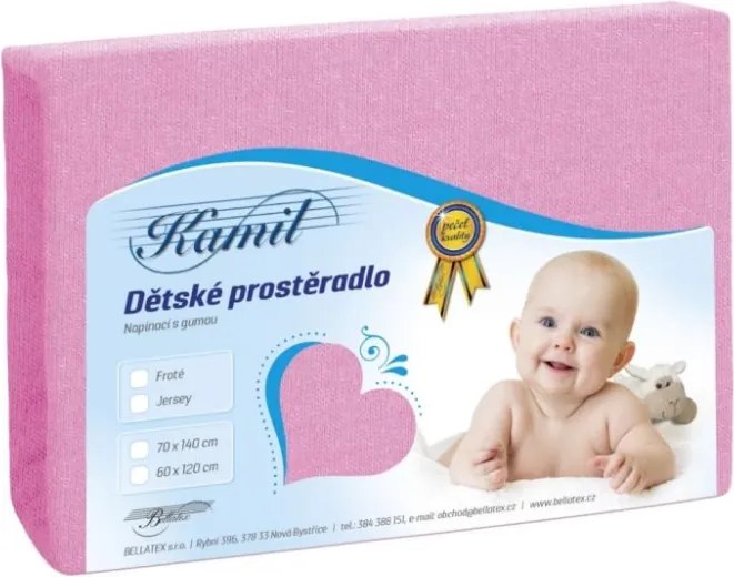 Bellatex Dětské jersey prostěradlo růžová rozměr 70x140 cm