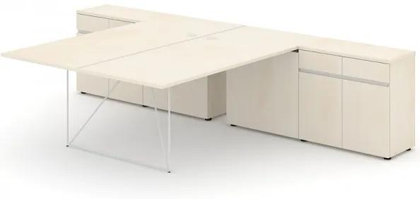 NARBUTAS - Dvoumístný pracovní stůl AIR se skříňkami 200x320