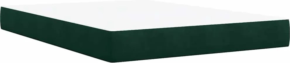 Box spring postel s matrací tmavě zelená 140x190 cm samet 3286321