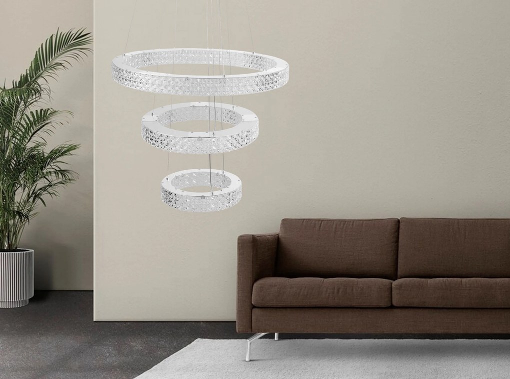 Toolight Závěsné LED osvětlení Crystal LE8 MS008-CP chrom