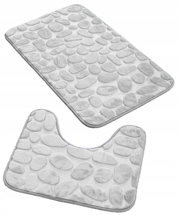 Koupelnové kusové koberečky Stone 2 kusy 80x50/40x50cm šedá
