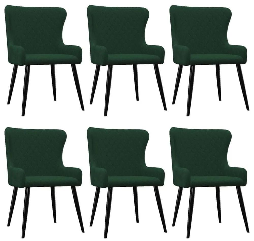Petromila Jídelní židle 6 ks zelené samet