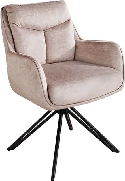 Designová otočná židle Brock béžový samet