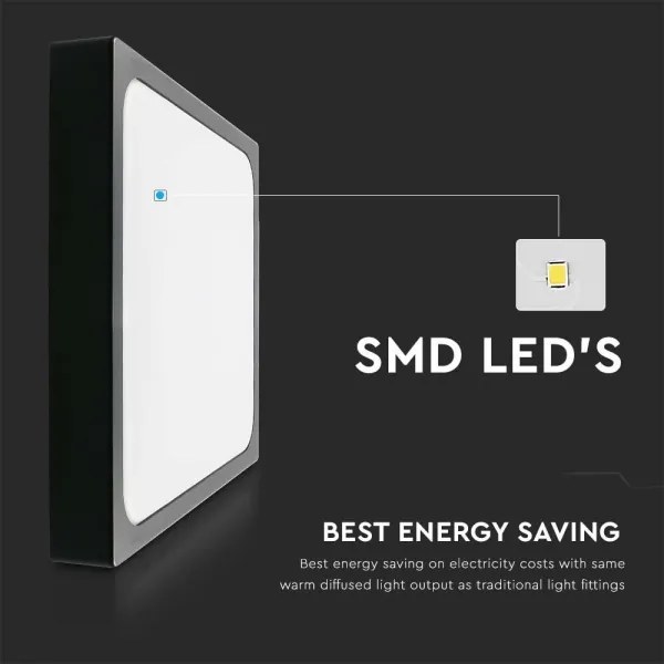 LED Koupelnové stropní svítidlo LED/24W/230V 6500K IP44 29,5x29,5 cm černá