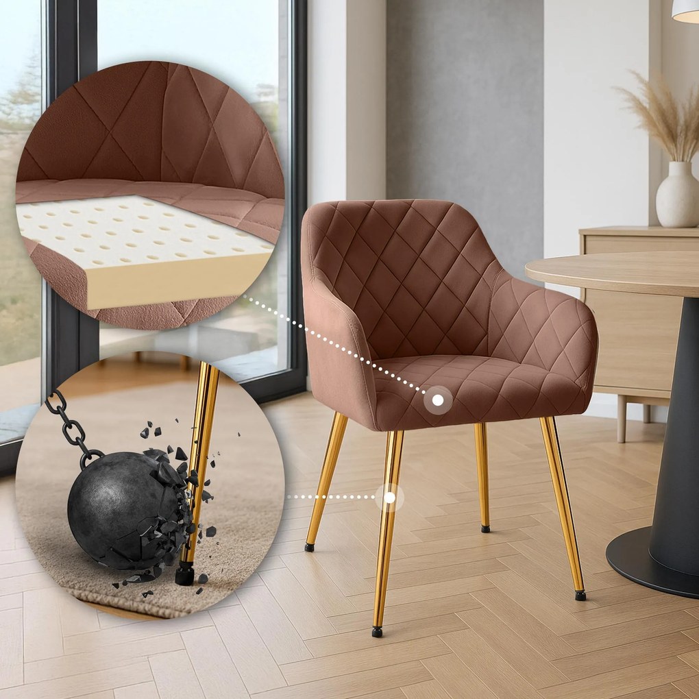 Jídelní židle Monett samet G – hnědá