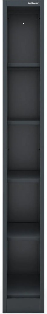 Úzký kovový archivační regál na dokumenty antracitový, 250x1850x450 mm: TIM