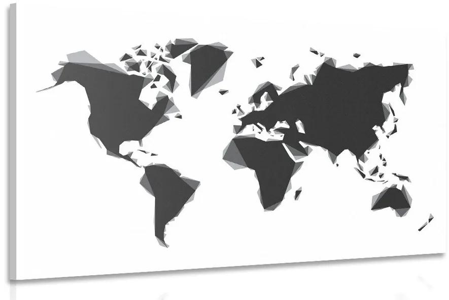 Obraz abstraktní mapa světa v černobílém provedení