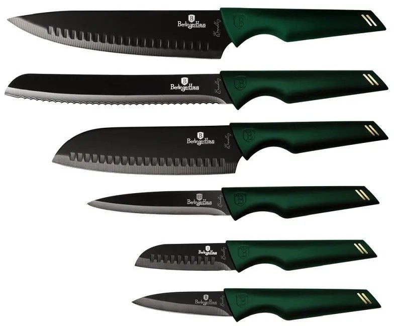 BERLINGERHAUS Sada nožů s nepřilnavým povrchem 6 ks Emerald Collection BH-2591