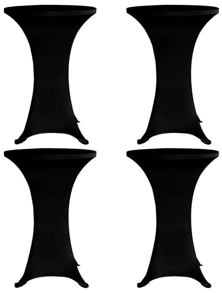 Návlek na koktejlový stůl Ø 80 cm černý strečový 4 ks 279073