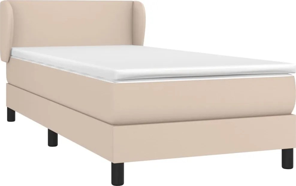 vidaXL Box spring postel s matrací 100x200 cm umělá kůže [3127177] Barva: Šedá