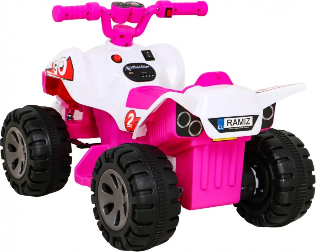 Ramiz Dětská elektrická čtyřkolka na baterie růžová + motor 25W