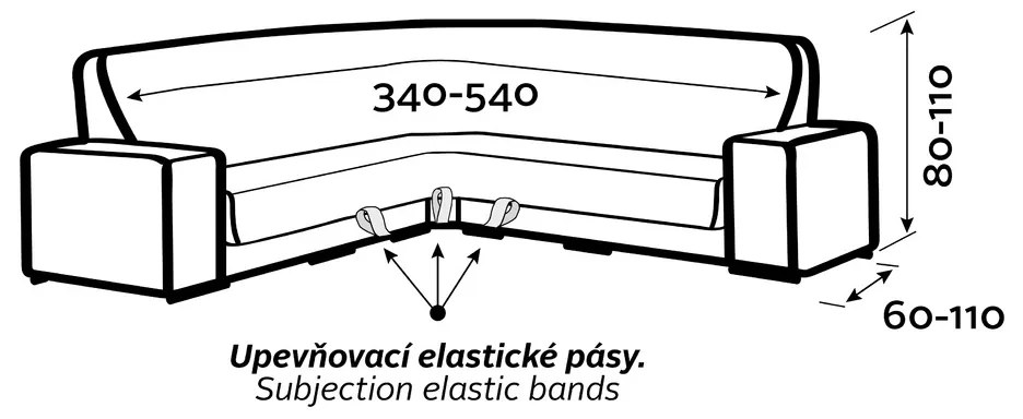 Forbyt Potah multielastický na rohovu sedačku, MARTIN, sv.šedý