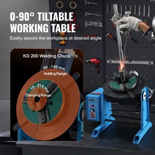 50 KG rotační svařovací polohovač 0-90° polohovací otočný stůl 0,5-6RPM