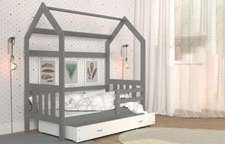 Dětská postel DOMEČEK s úložným prostorem (Grafit), 160x80 cm