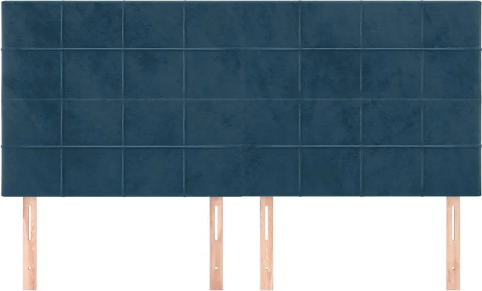 Čelo postele tmavě modré 160x5x118/128 cm sametové 3116390