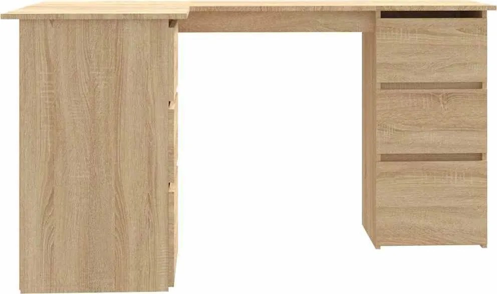 vidaXL Rohový psací stůl 145 x 100 x 76 cm dřevotříska [801092] Barva: Betonová šedá