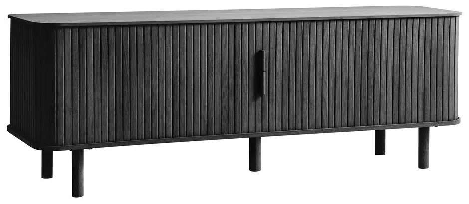 Černý TV stolek v dekoru dubu 160x56 cm Cavo – Unique Furniture