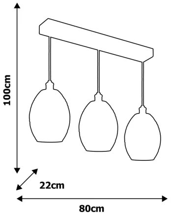 Lustr na lanku BELIZE 3xE27/60W/230V