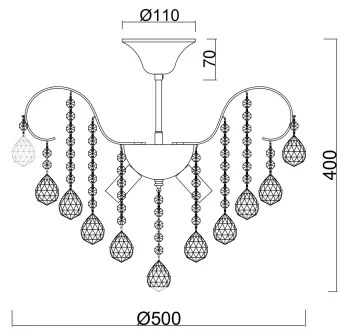 Brilagi - Přisazený lustr CRYSTAL 6xE14/60W/230V zlatá