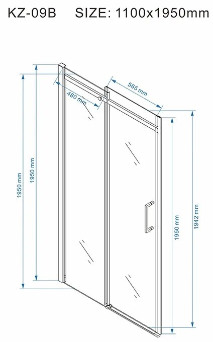 BPS-koupelny Posuvné sprchové dveře HYD-PD09B 110 zlatá/transparent pro instalaci do niky - bez vaničky