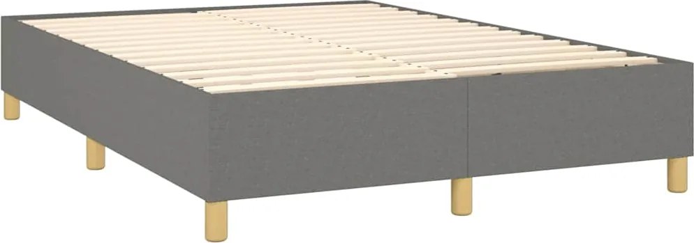 Box spring postel s matrací a LED tmavě šedá 140x200 cm textil 3135758