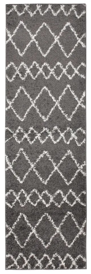 Kusový koberec shaggy Prata šedý atyp 80x300cm