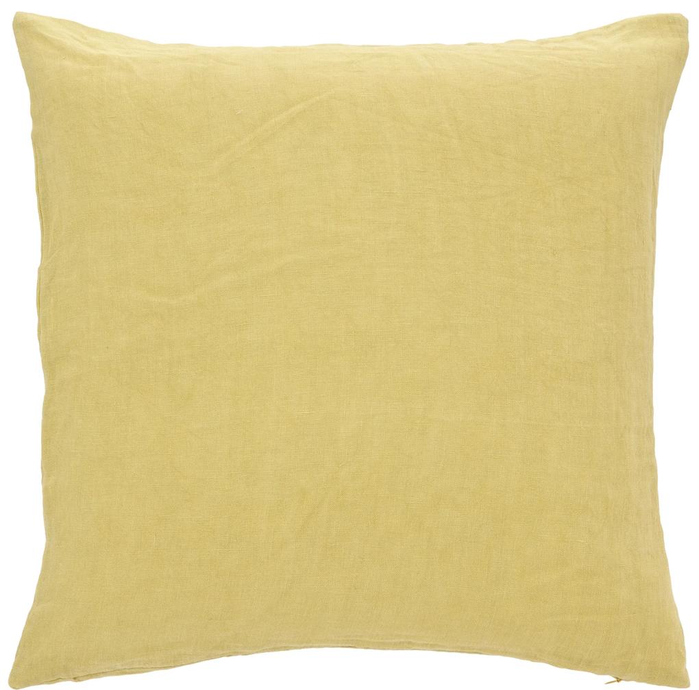 Dekorativní polštář Linen 50 x 50 cm žlutý