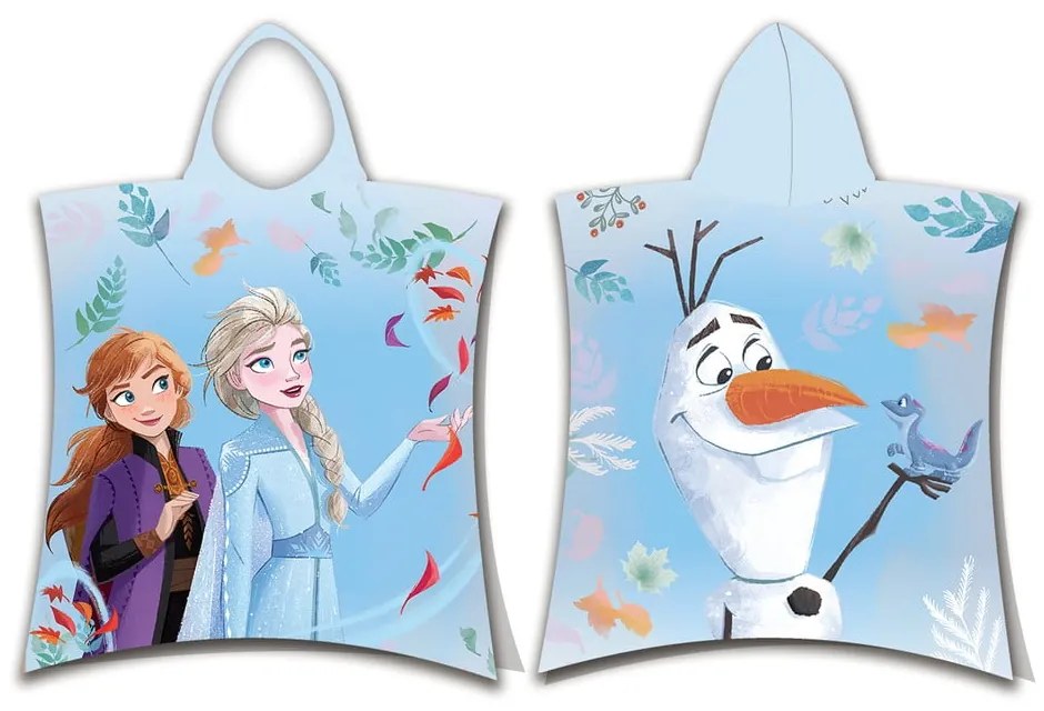 Modré froté dětské pončo Frozen 2 – Jerry Fabrics