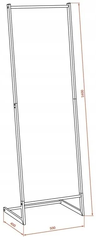 Kuchinox Livia, věšák na šaty k postavení 50x40x160 cm, černá, LAV-GKI_710S