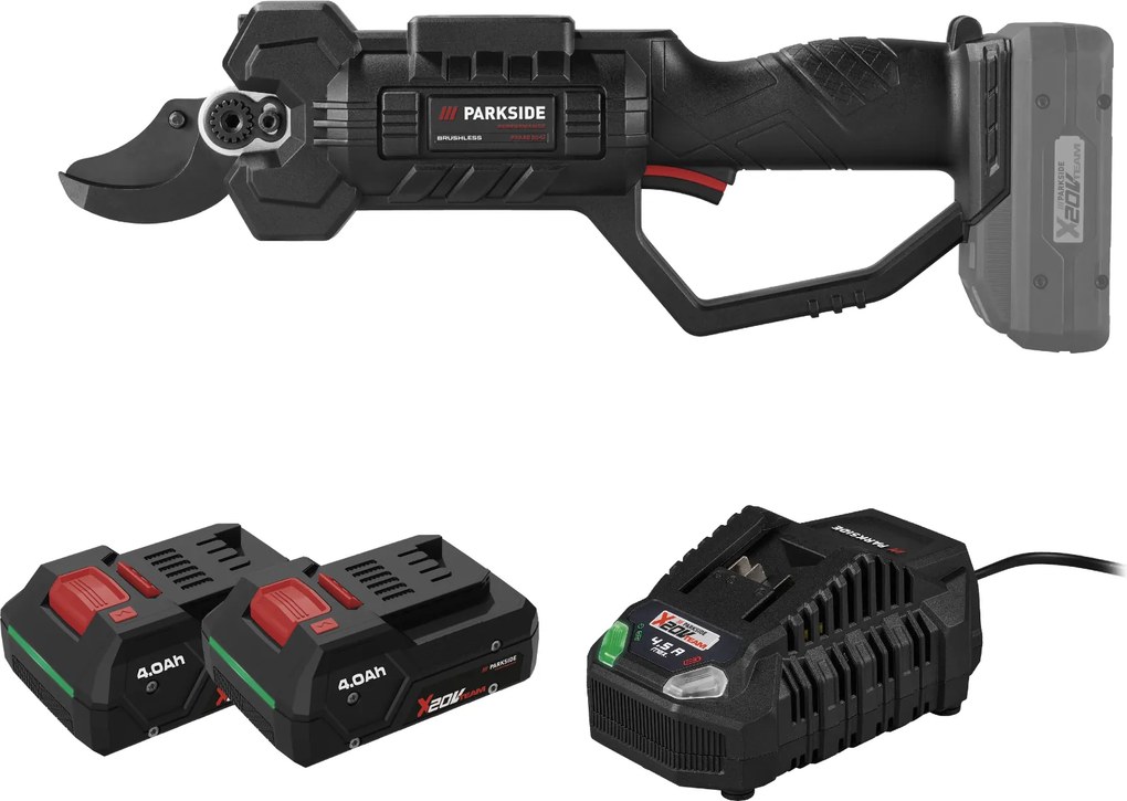 Parkside Performance® Aku nůžky na větve Ppaas 20-Li A1, 2x Smart 4 Ah
