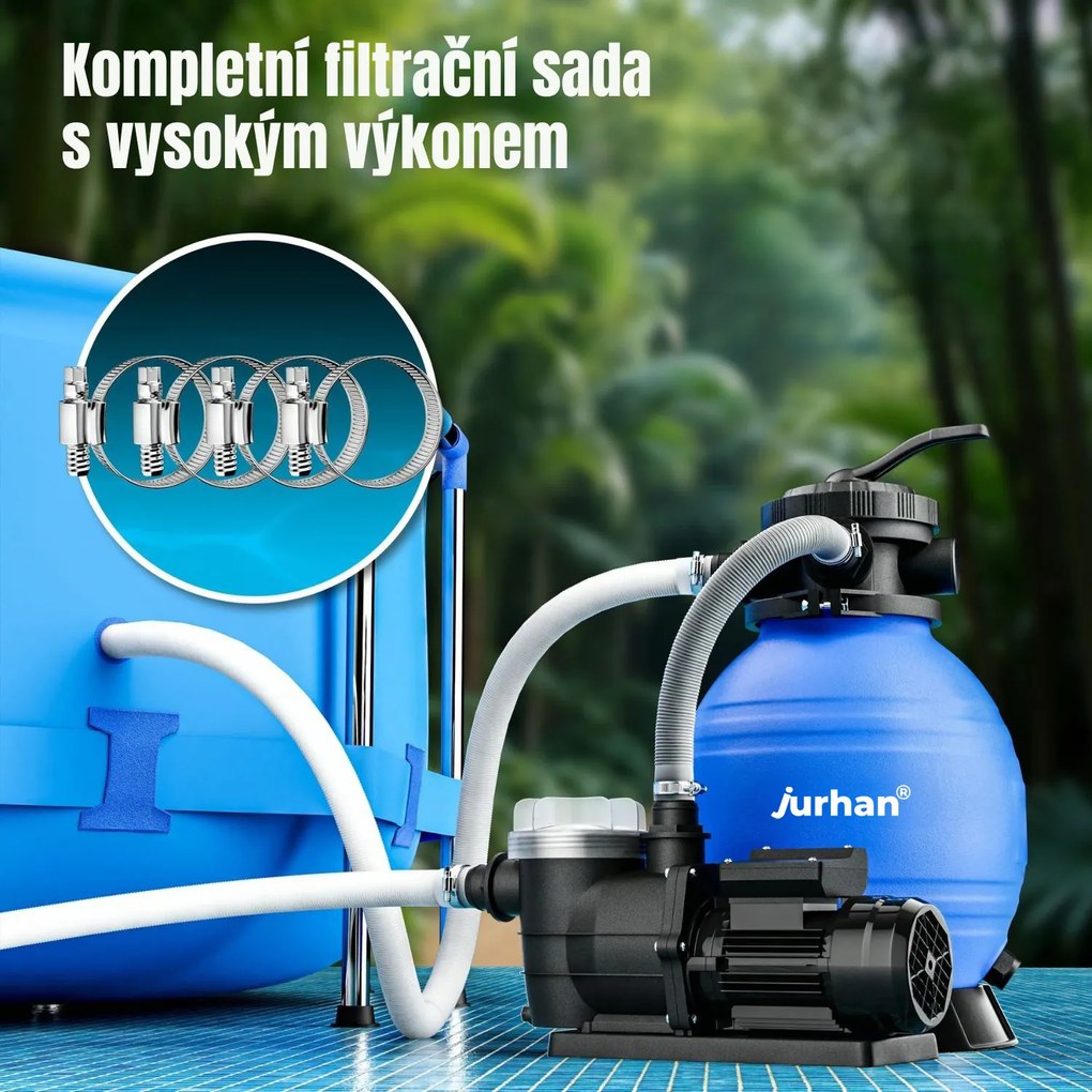 Písková filtrace k bazénu AQUA, 10 200 l/h, modrá Jurhan