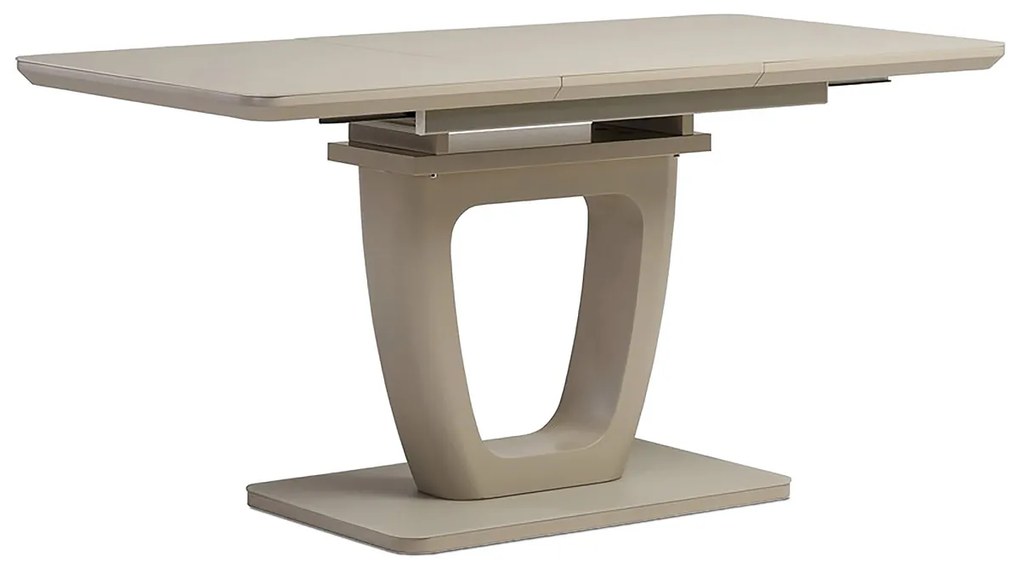 AUTRONIC Jídelní stůl 110+40x75 cm, cappuccino 4 mm skleněná deska, MDF, cappuccino mat