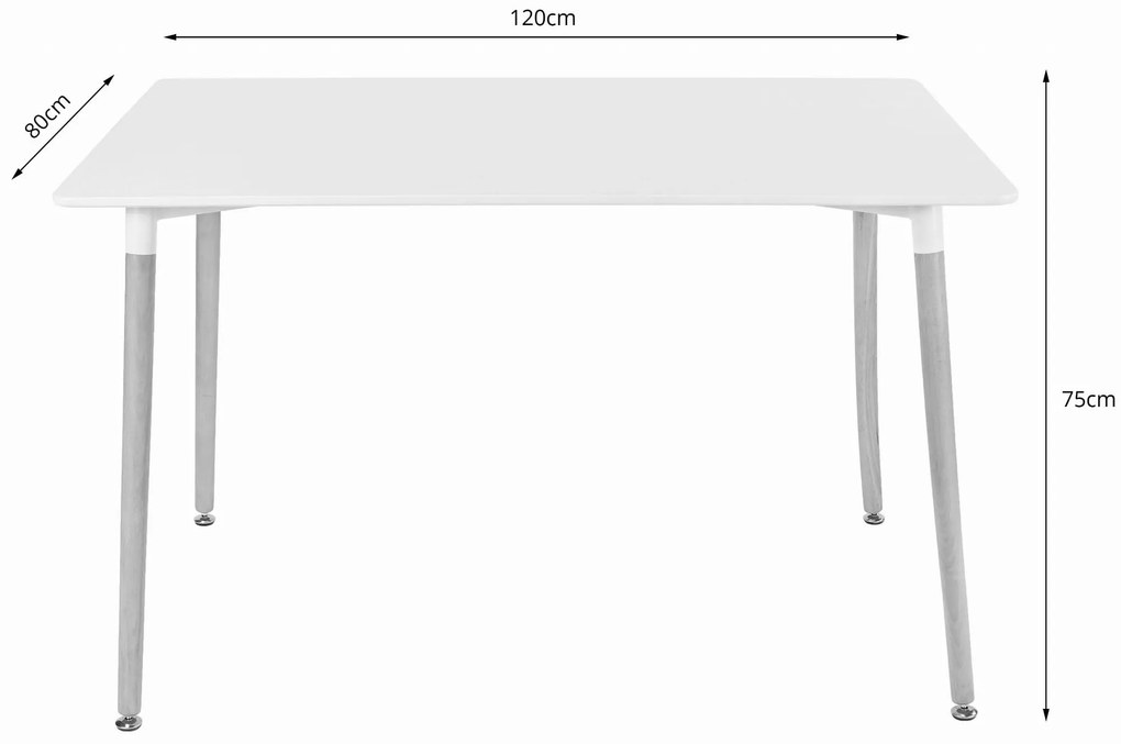 ARCHIV Jídelní set 1 + 4, stůl ADRIA 120x80cm bílý + židle BALI MARK černá