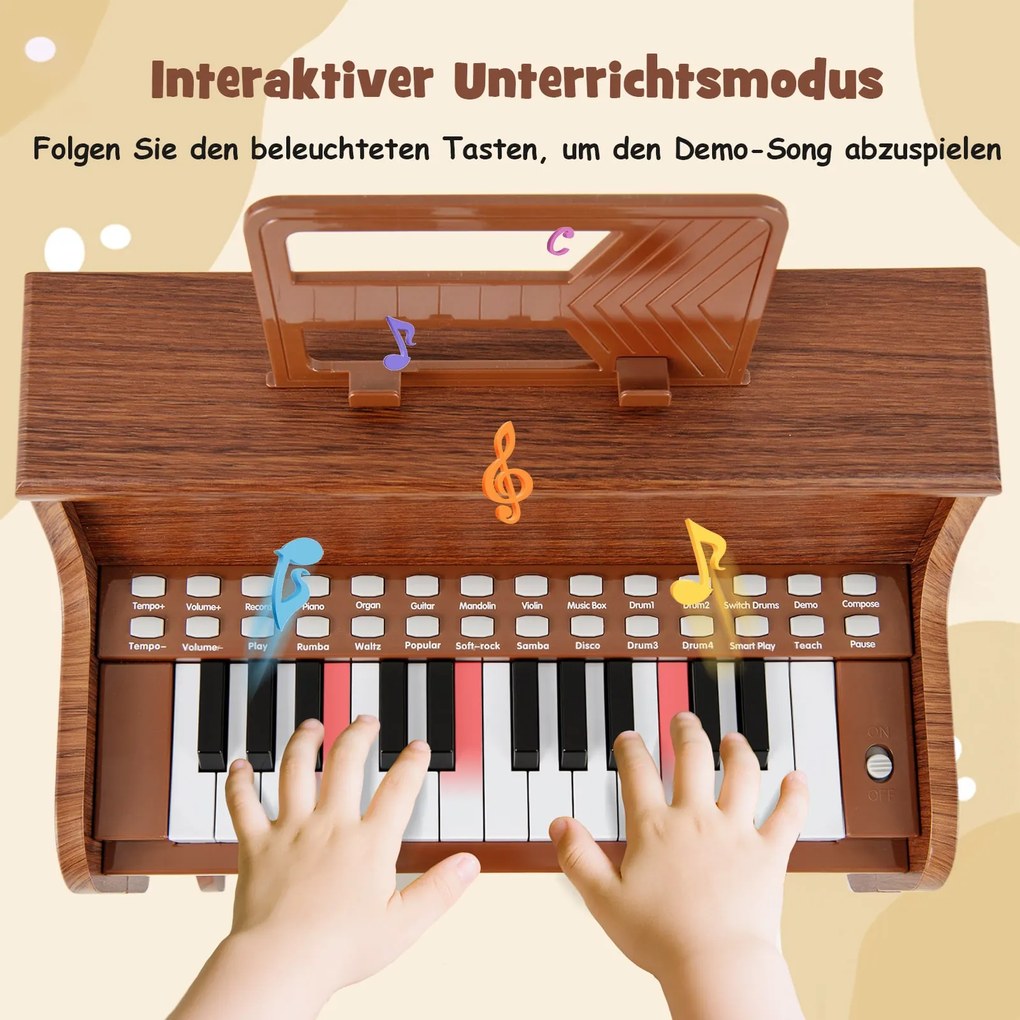 Costway 25 Keys Mini Digital Piano se stoličkou Dětské piano