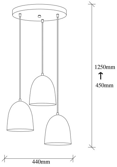 Lustr na lanku TATTOO 3xE27/40W/230V černá