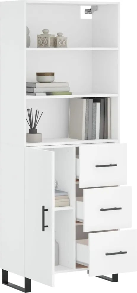 Skříň highboard bílá 69,5 x 34 x 180 cm kompozitní dřevo 3189469